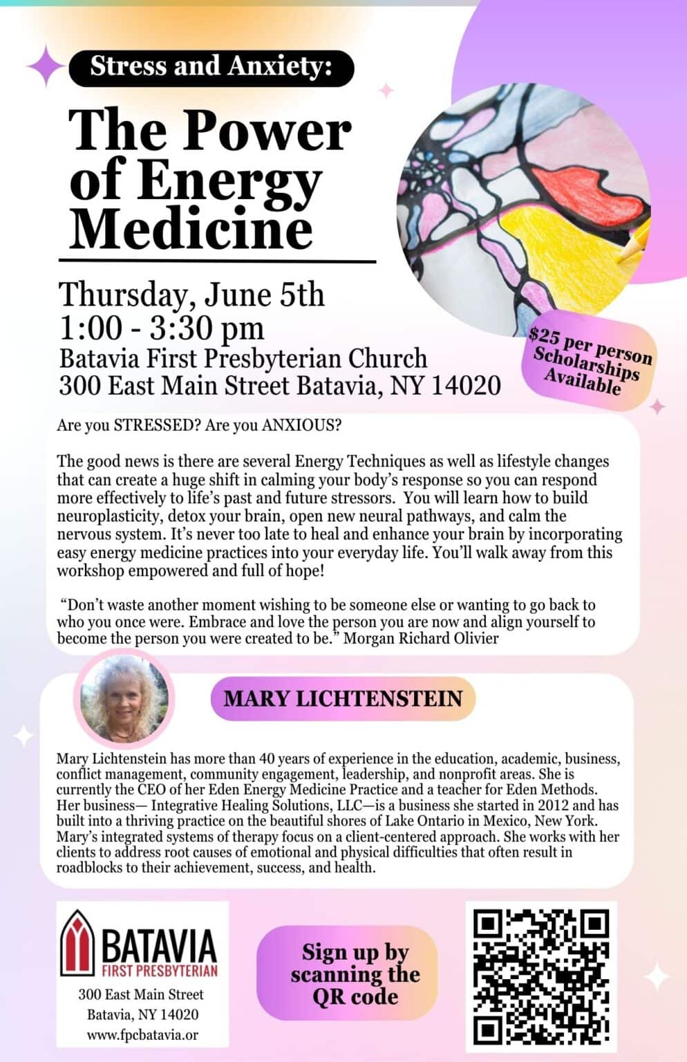 Energy Medicine Workshop | Batavia First Presbyterian Church