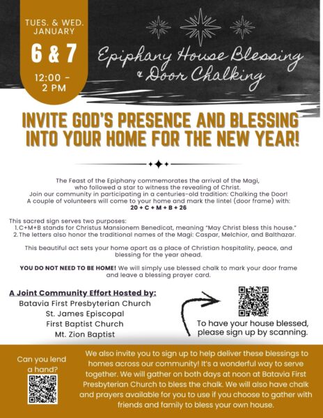 Epiphany House Blessing & Door Chalking | Batavia First Presbyterian Church